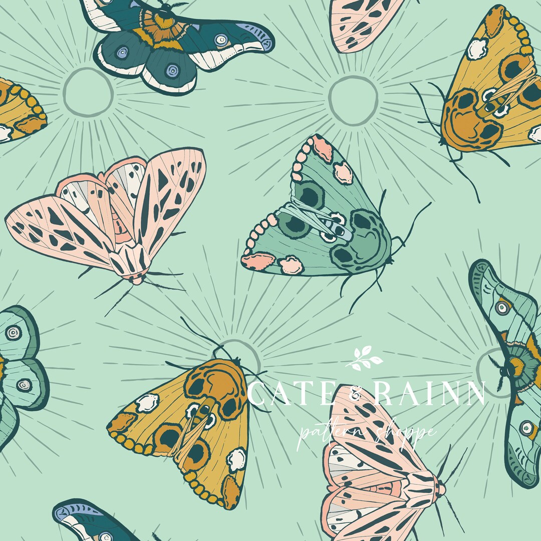 Boho Moth Pattern Moths Art Seamless Pattern Repeat Pattern - Etsy