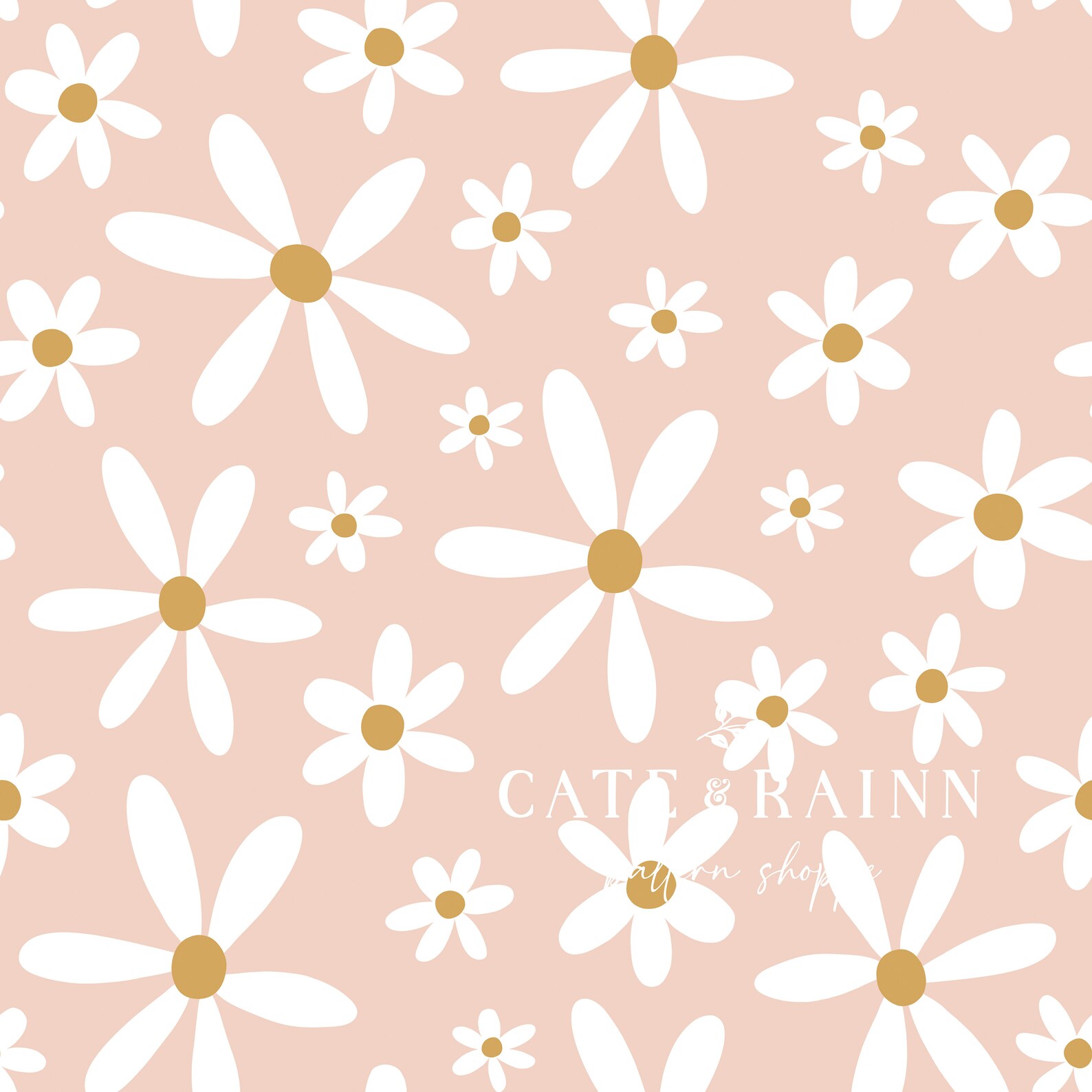Vintage Pink Daisies Pattern Retro Daisy Seamless Pattern - Etsy