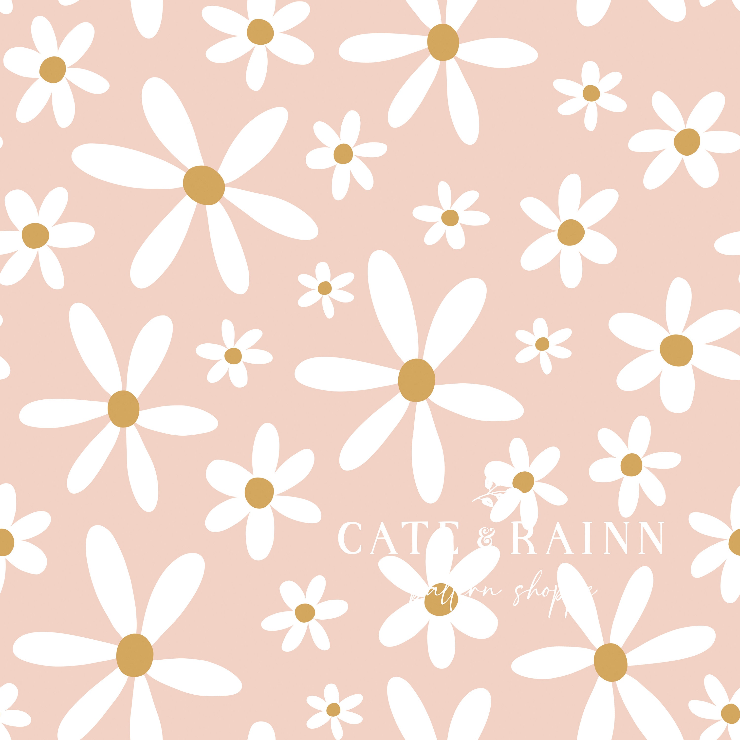 Vintage Pink Daisies Pattern Retro Daisy Seamless Pattern | Etsy