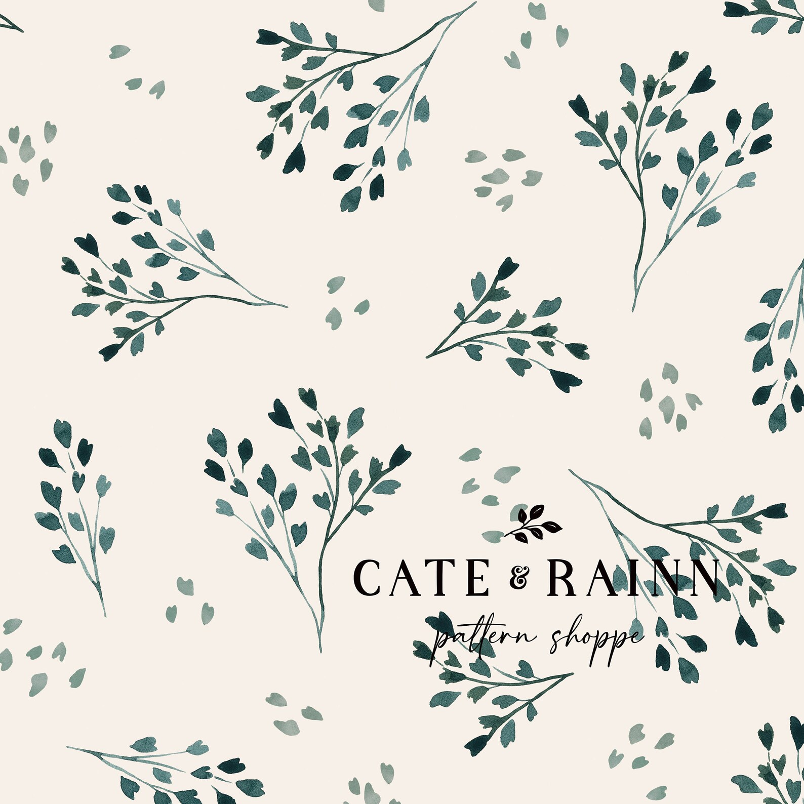 Watercolor Sprigs Seamless Pattern Hand-painted Greenery | Etsy