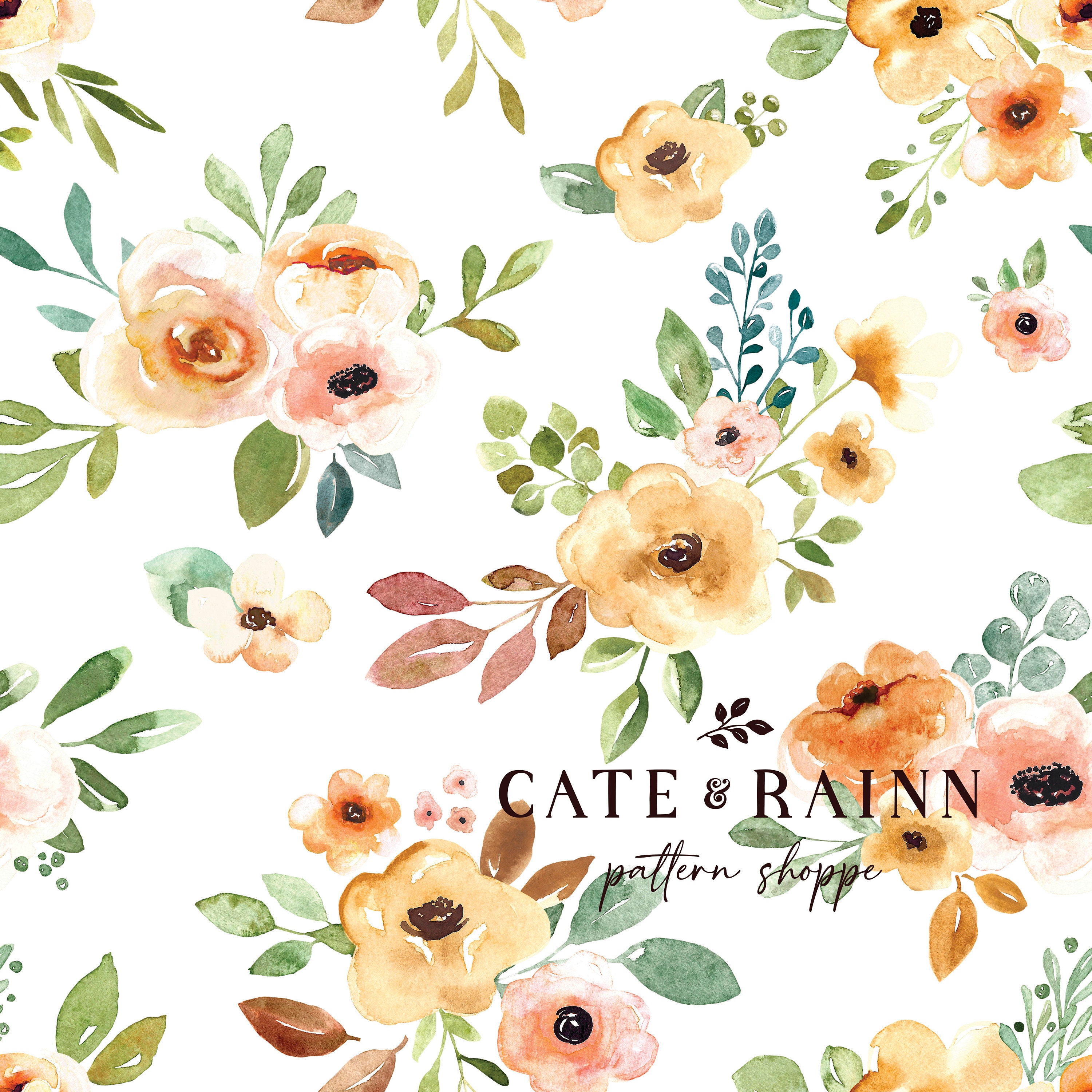 Sunrise Floral Country Floral Pattern Watercolor Floral | Etsy