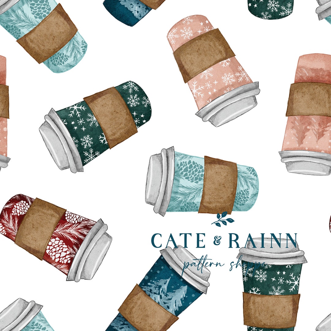 Christmas Coffee Cups Pattern Starbucks Cup Seamless - Etsy