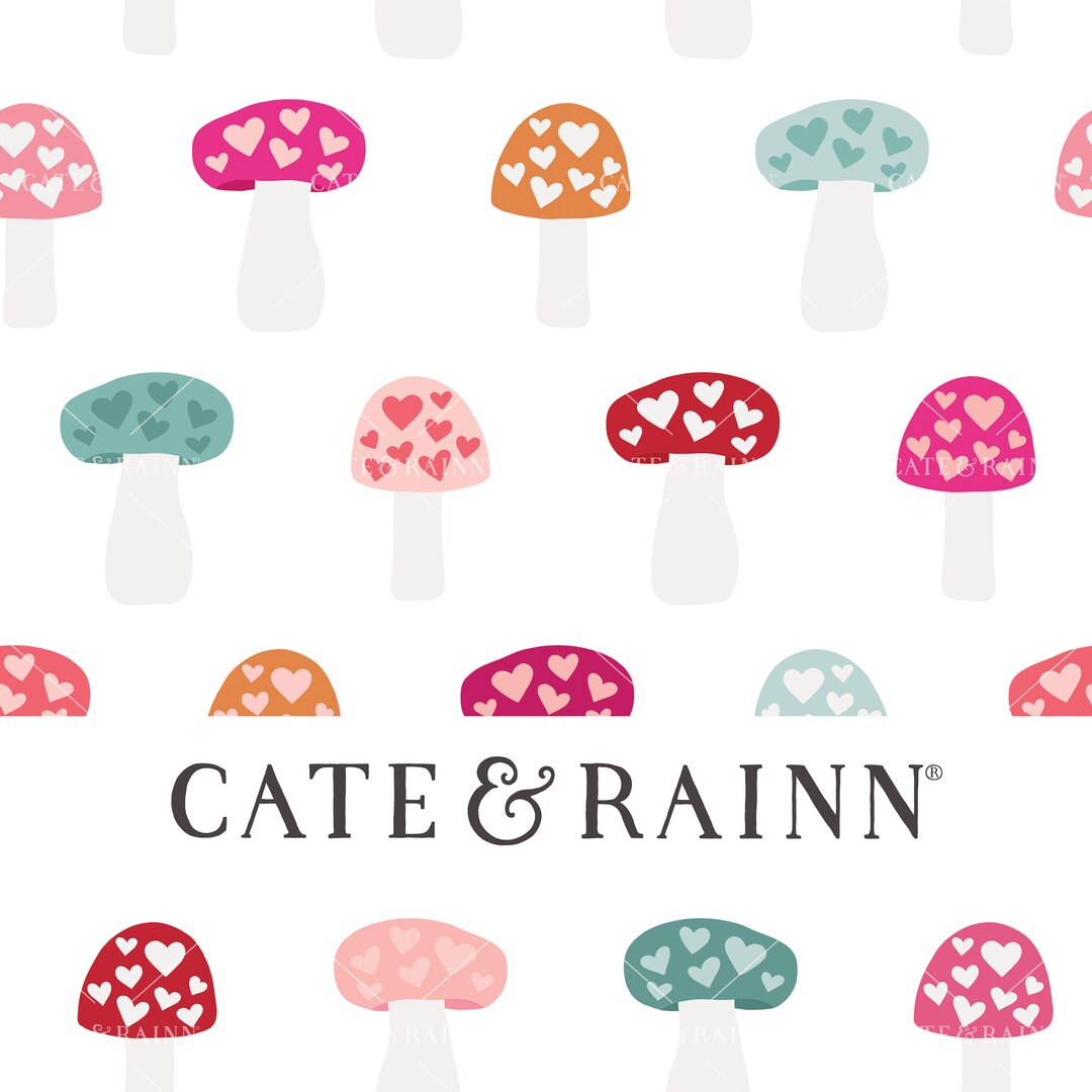 Heart Toadstool Seamless Pattern, Love Doodles Collection, Colorful ...