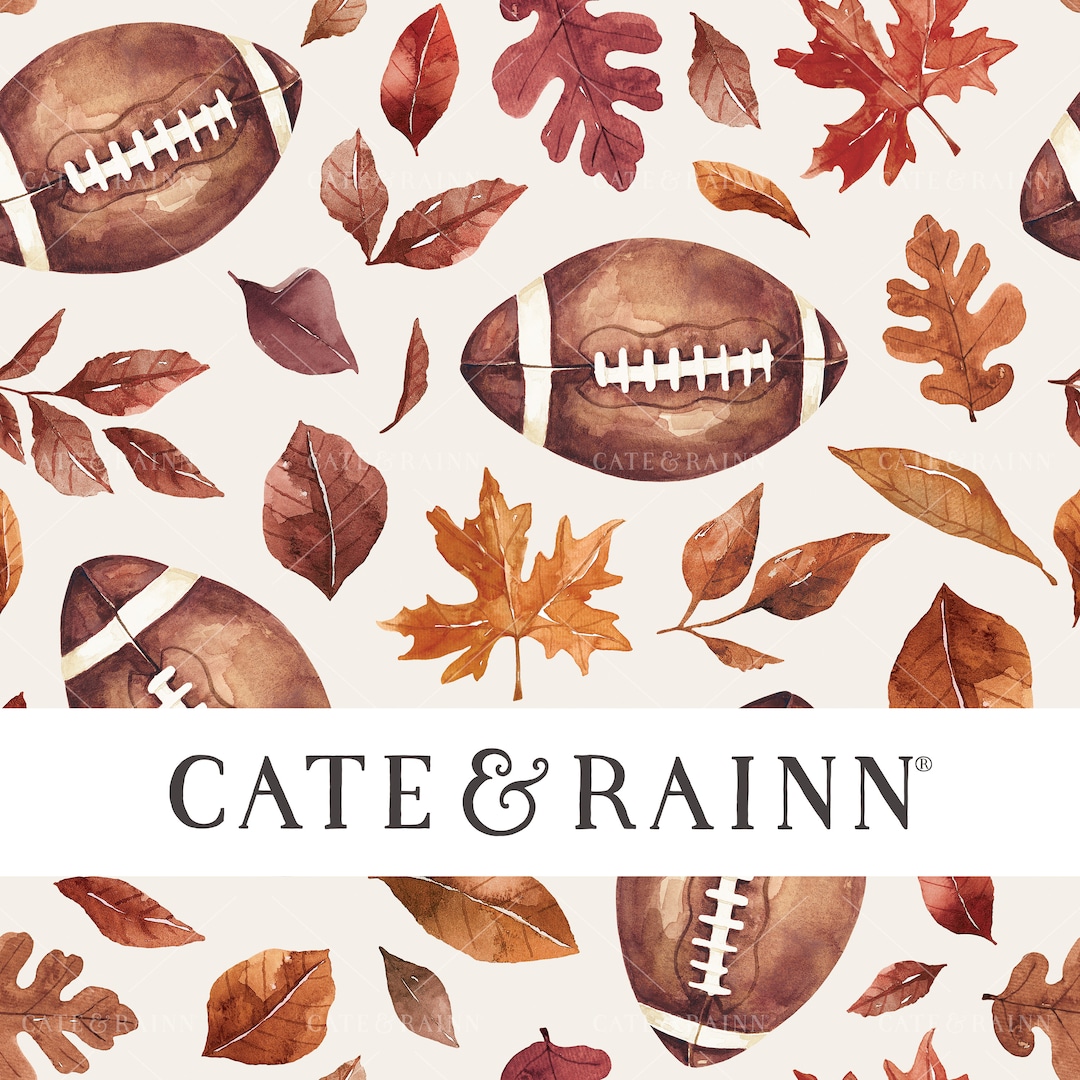 Fall Football Seamless Pattern Autumn Leaves Felicity - Etsy