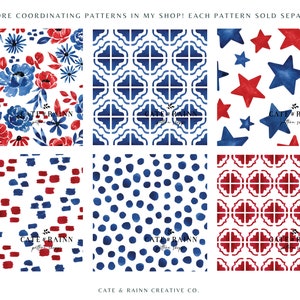Patriotic Boho Dashes Seamless Pattern Boho 4th of July - Etsy