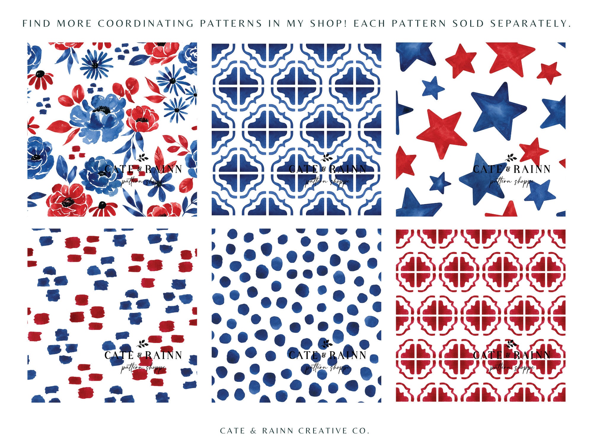Patriotic Boho Dashes Seamless Pattern Boho 4th of July - Etsy