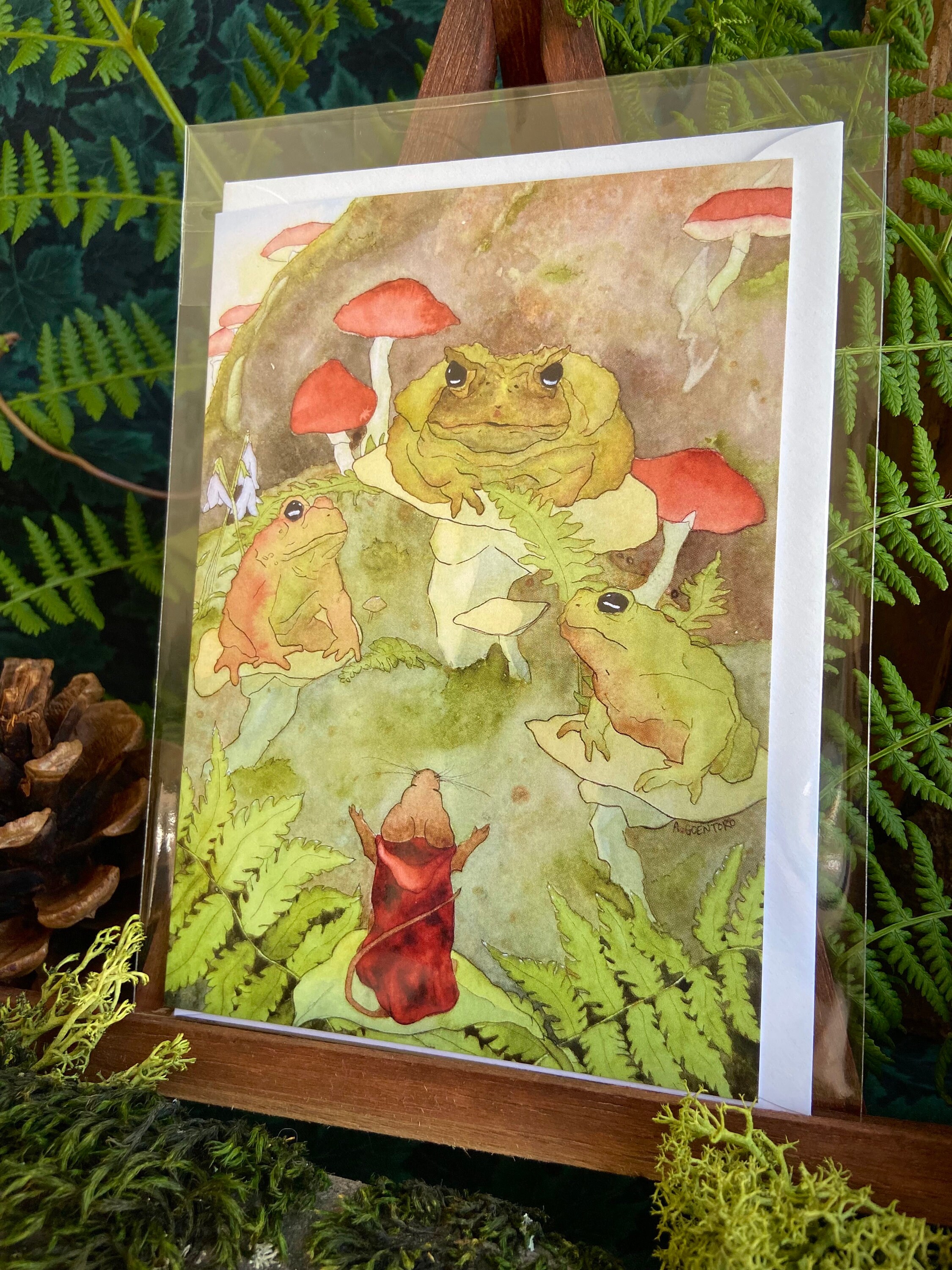 Toad Council Blank Card Toad Fairy Forest Mushroom Whimsical Woodland ...