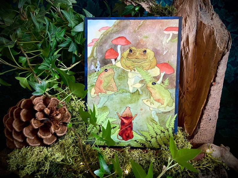 Toad Council Art Print Singing Toads Orchestra Painting - Etsy