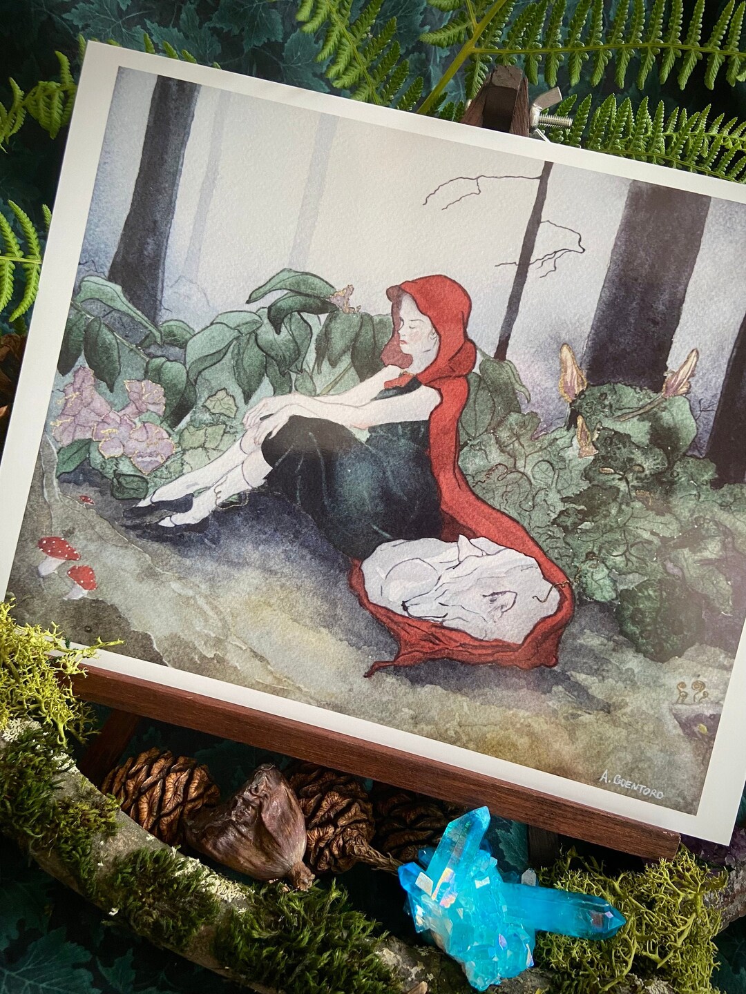 Red Riding Hood Wolf Print ~ Deep Dark Woods Folklore Grimm's Fairy ...
