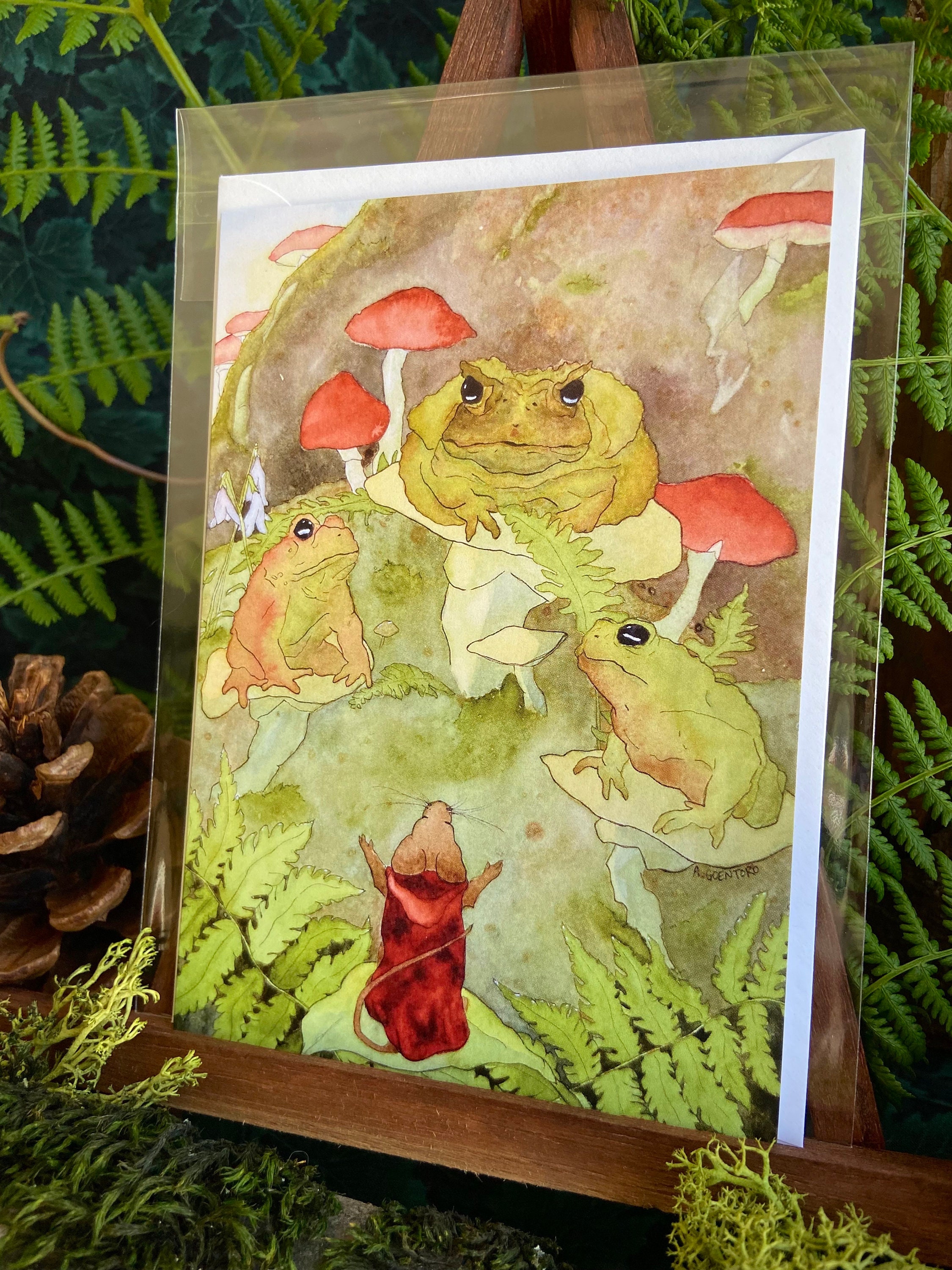 Toad Council Blank Card Toad Fairy Forest Mushroom Whimsical Woodland ...