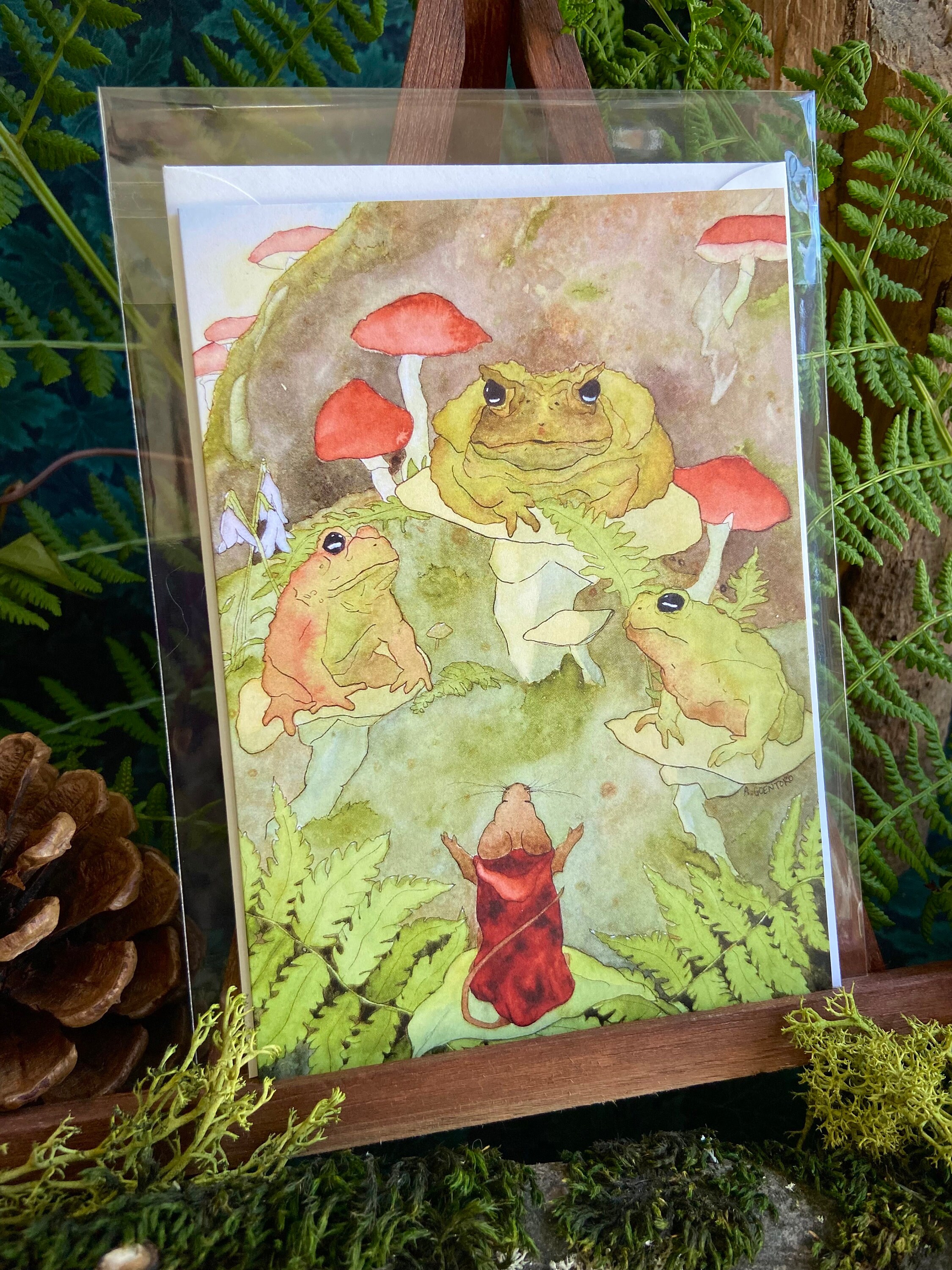 Toad Council Blank Card Toad Fairy Forest Mushroom Whimsical Woodland ...