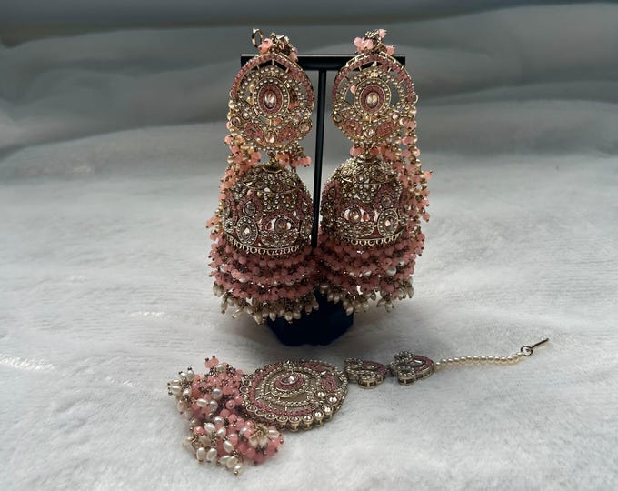 Pakistani Inspired Pink Sahara Polki Tikka Set Shaadi~simple~desi ...