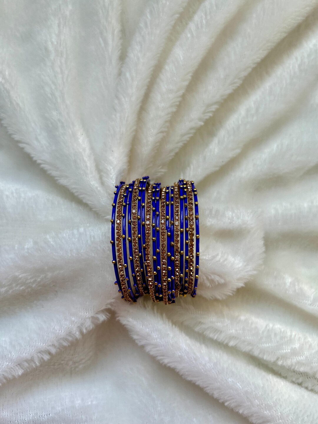 SIZE 2.4 Bright Royal Blue Bangles ~simple~desi~traditional~wedding ...