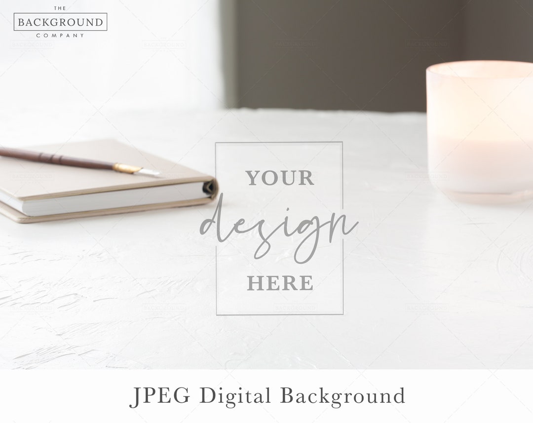 Modern White Desk Mockup | Bright Table Background Mockup | Background ...