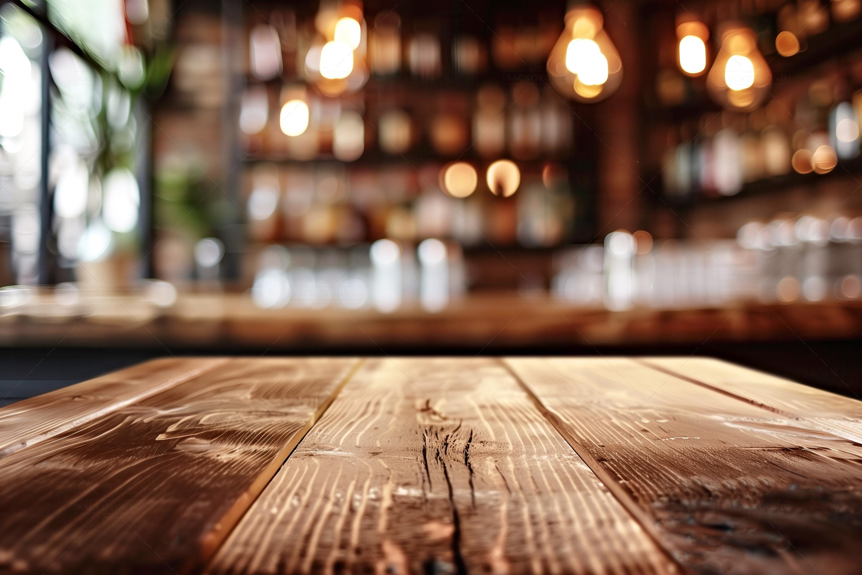 4 Bar Counter Top Background Mockup | Blurred Bar Backdrop for Product ...