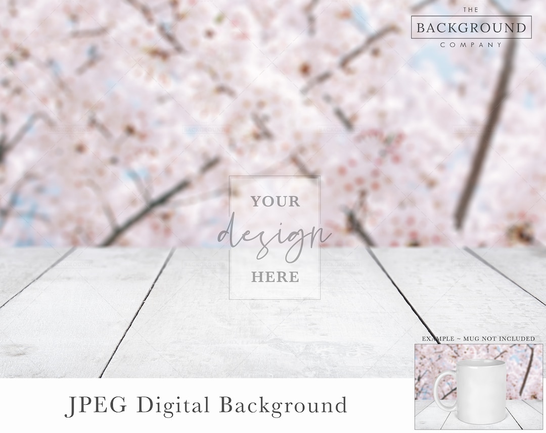 Spring Product Background Mockup | Cherry Blossom Background Mockup ...