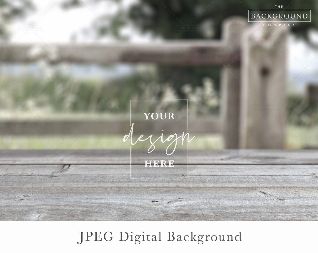 Farm Background Mockup | Farmhouse Outdoor Table Mockup | Wooden Table ...