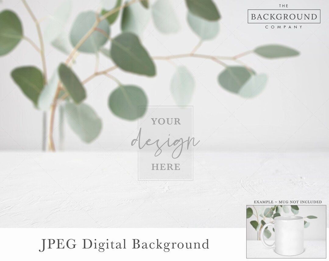 Spring Background Mockup | Eucalyptus Leaves Background | Green Leaves ...