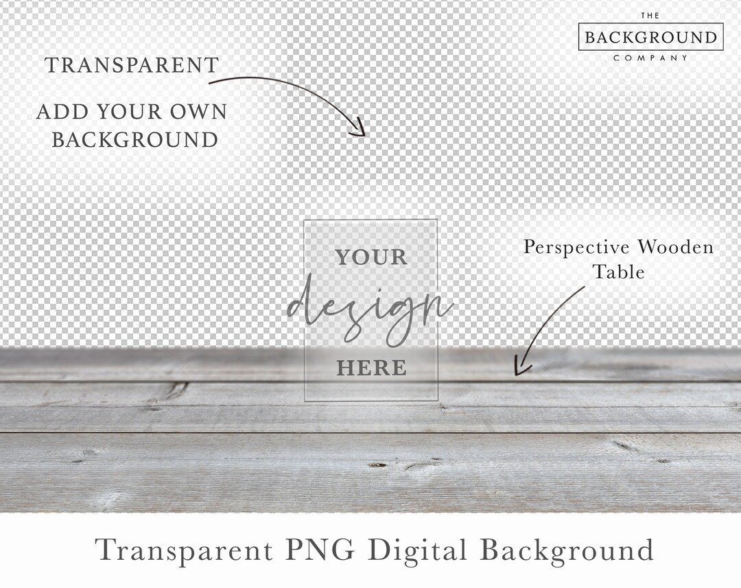 Customizable Wooden Table Mockup | Transparent Background Mockup ...