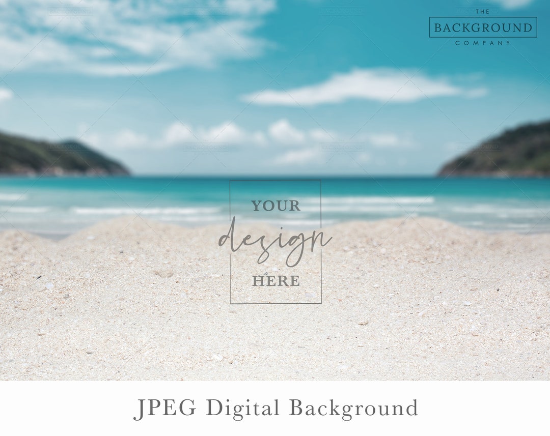 Sandy Beach Background Mockup | Sand Background | Ocean Background ...