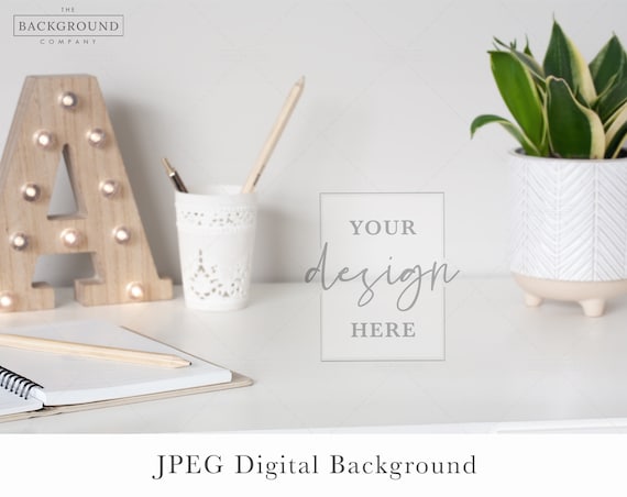 Modern White Desk Background Desk Mockup Office Desk - Etsy Canada