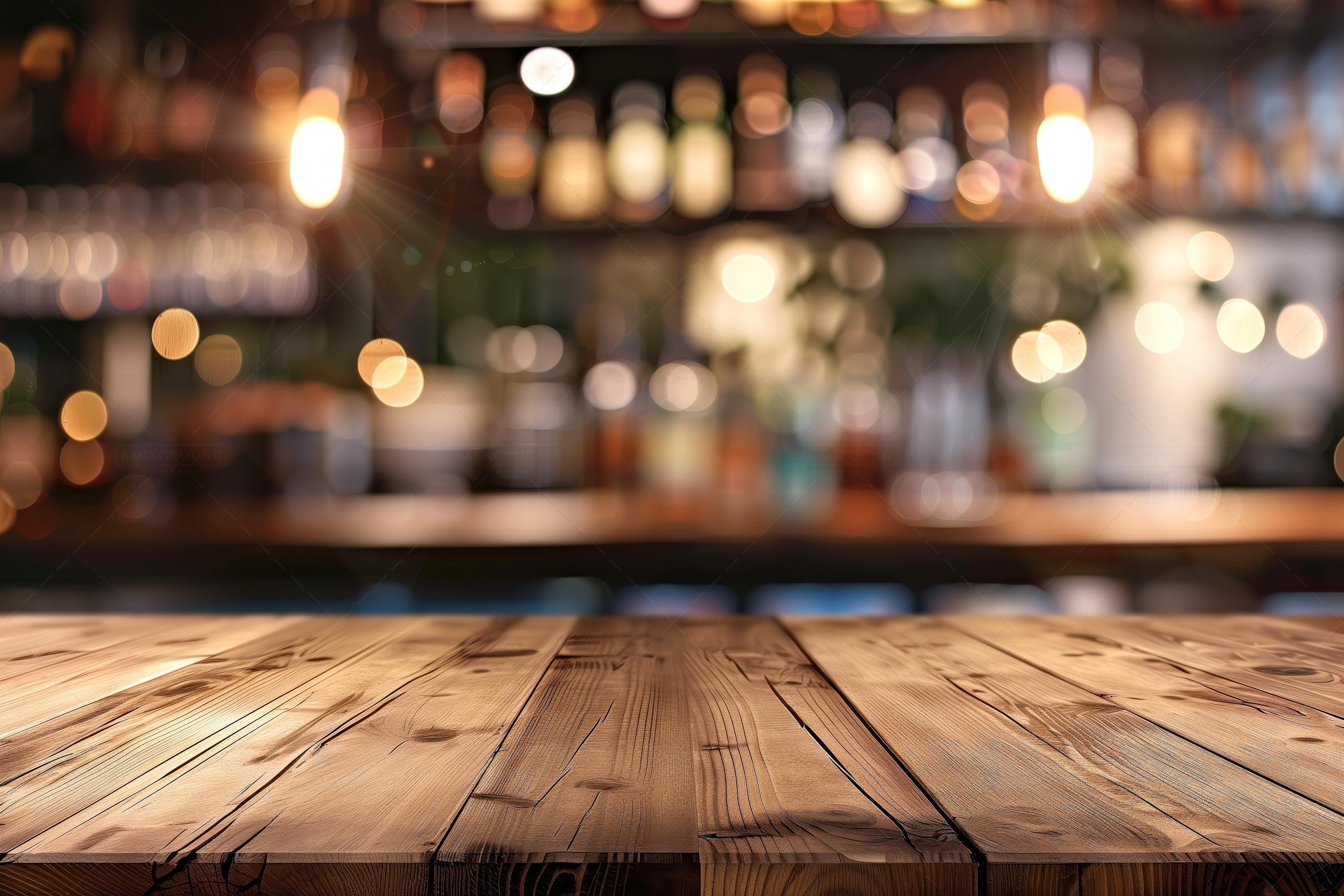 4 Bar Counter Top Background Mockup | Blurred Bar Backdrop for Product ...