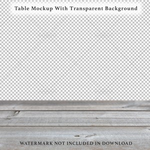 Customizable Wooden Table Mockup | Transparent Background Mockup ...