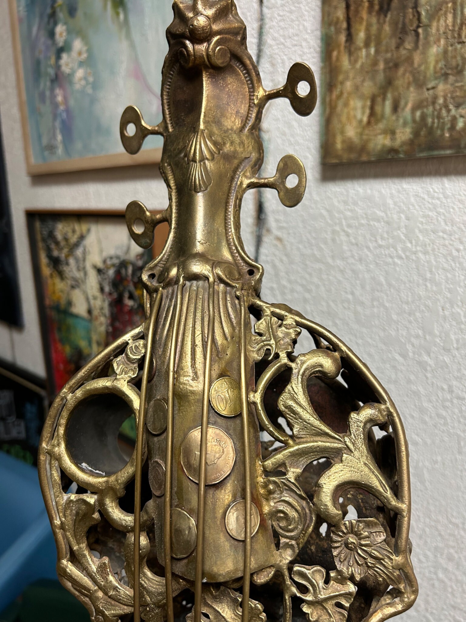 Bronze Violin Sculpture - Etsy
