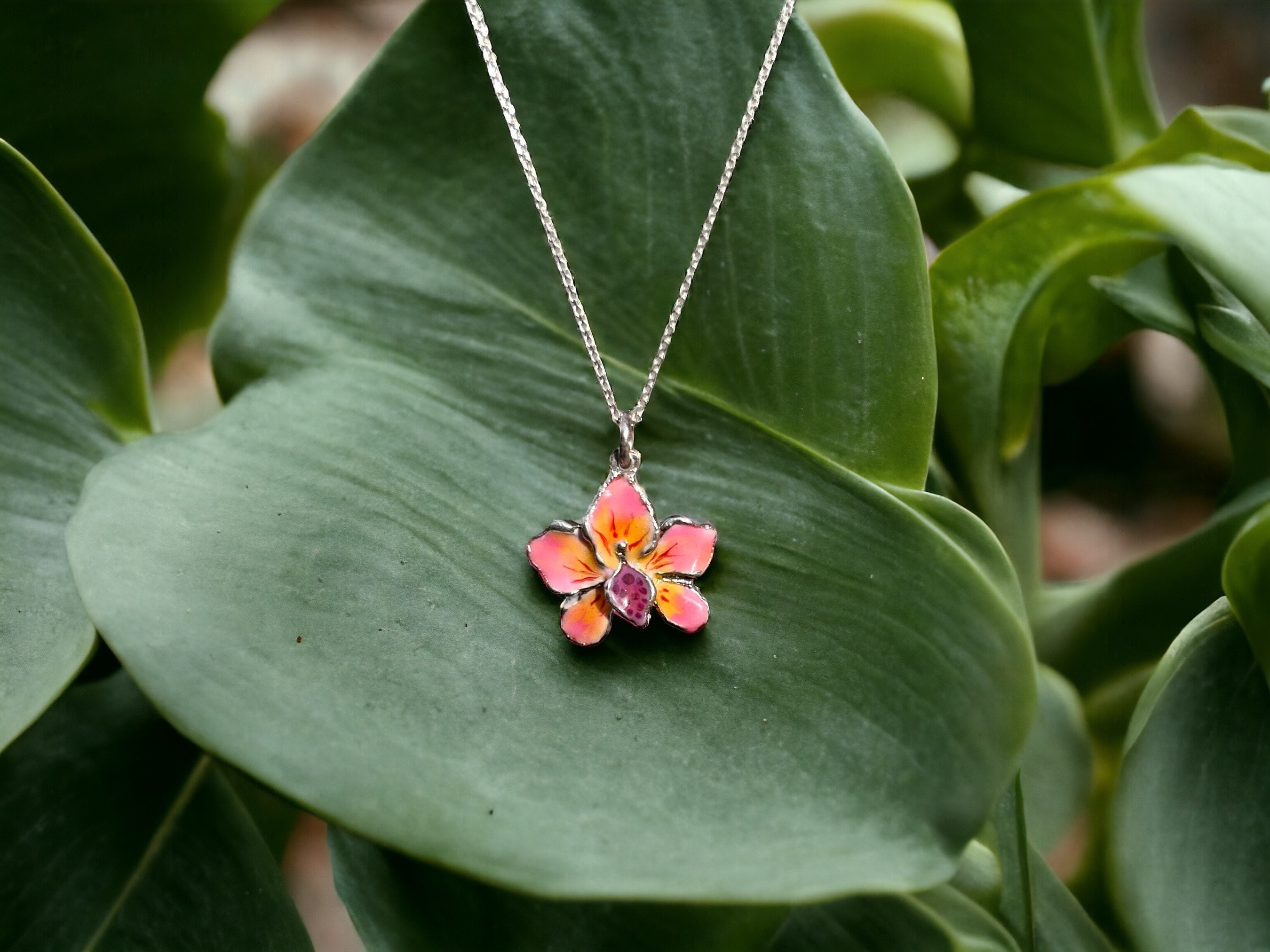 Orchid Pendant in Silver by Galinii Jewelry (handmade) - Etsy