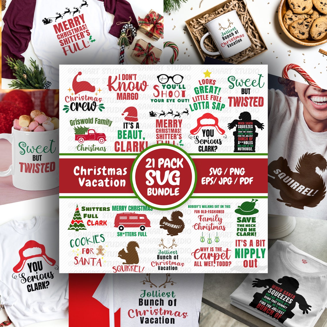 CHRISTMAS MEGA BUNDLE, 104 Designs, Christmas Vacation Svg Bundle, Cut ...