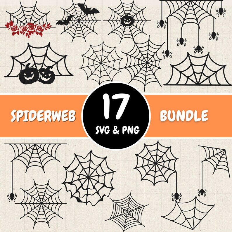 Spiderweb SVG Icons: Halloween Clip Art Bundle (digital Download - Etsy