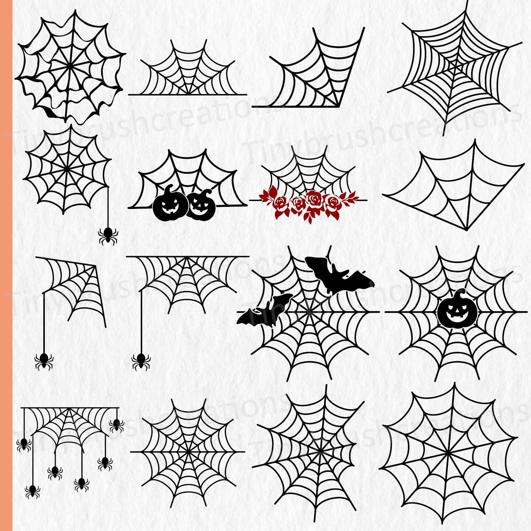 Spiderweb SVG Icons: Halloween Clip Art Bundle (digital Download - Etsy