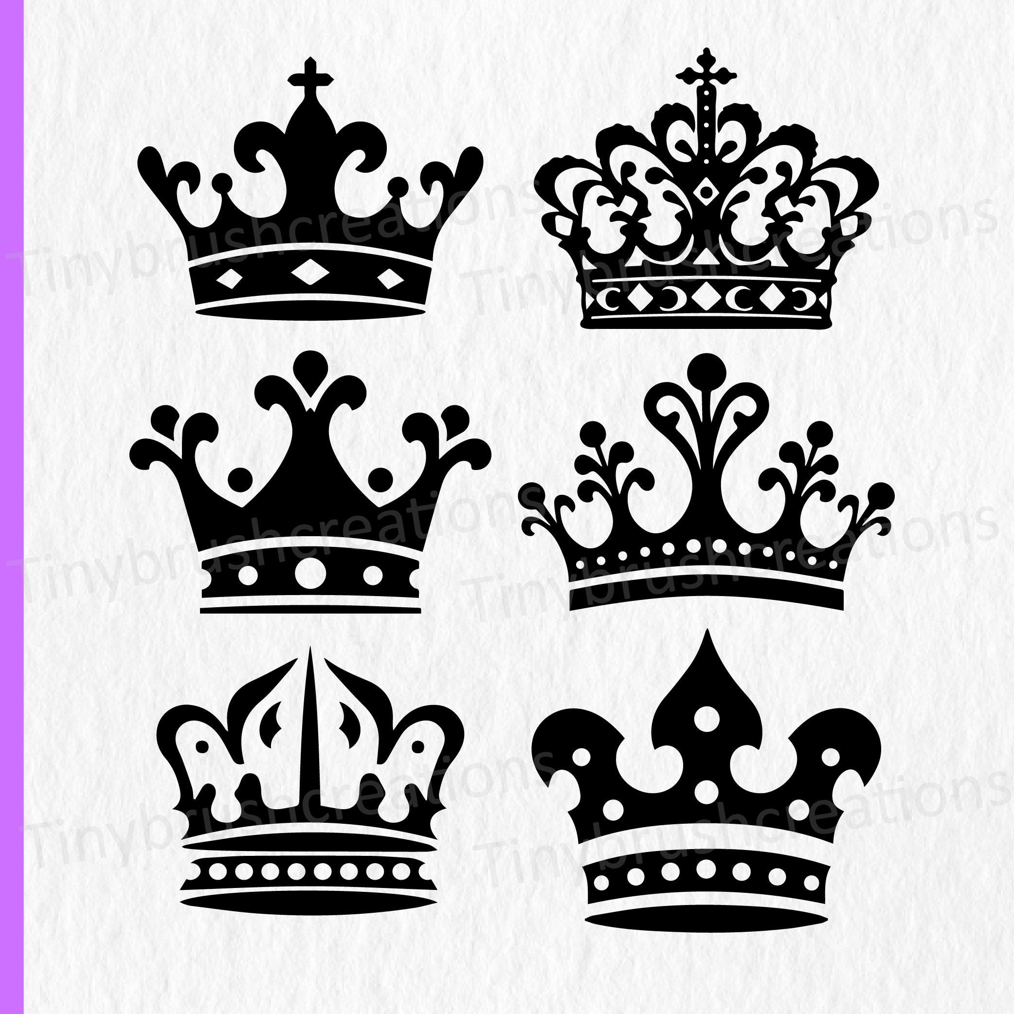 Crown SVG Bundle: Royal Tiara, King & Queen Clipart (digital Download ...