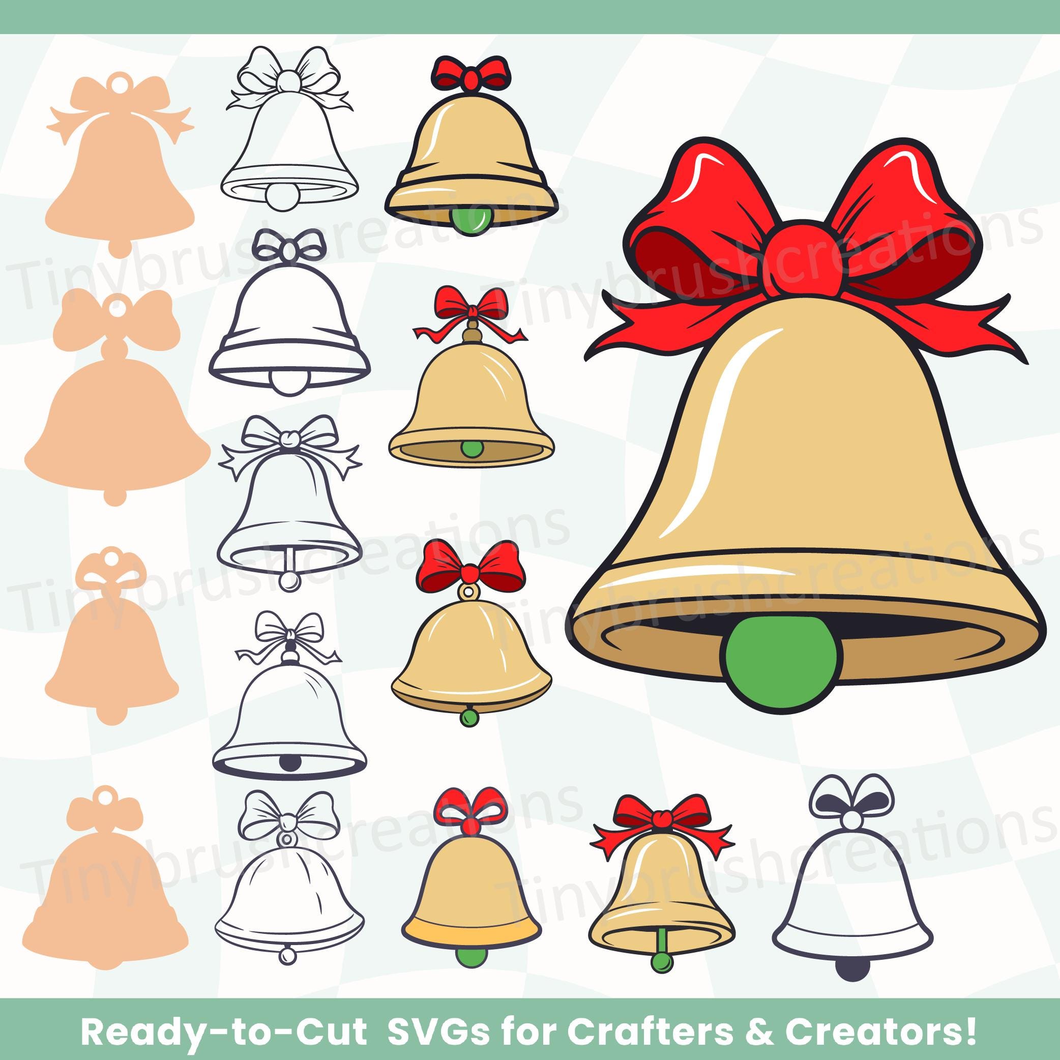 Jingle Bells SVG Bundle: Christmas Clipart, Wedding Bells (digital ...