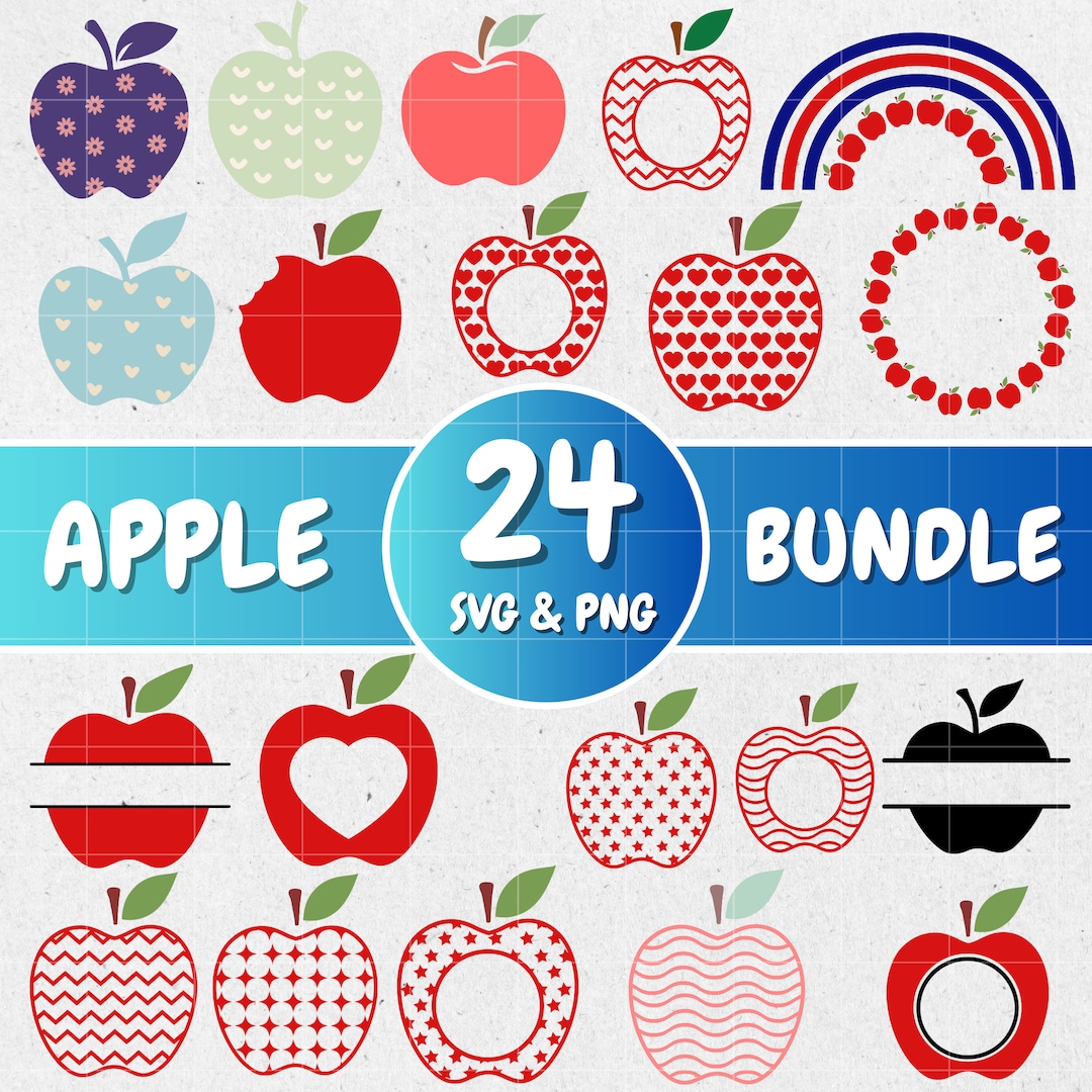 Apple SVG Bundle Monogram Frame, Name Frame Digital Download, Cut File ...