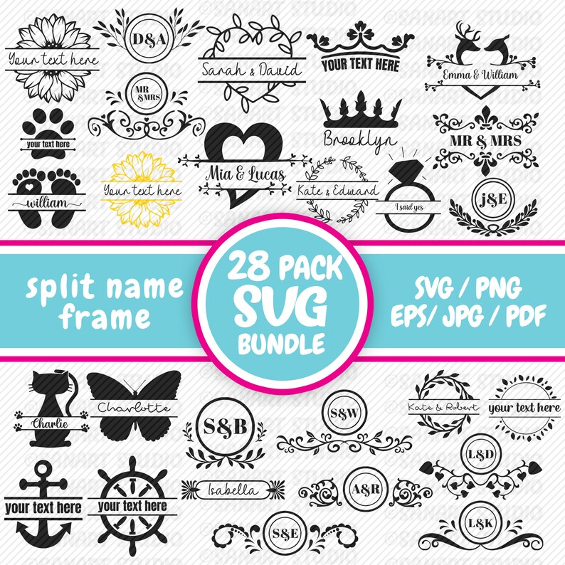 Name SVG BUNDLE Last Name Svg Family Name Monogram Svg - Etsy
