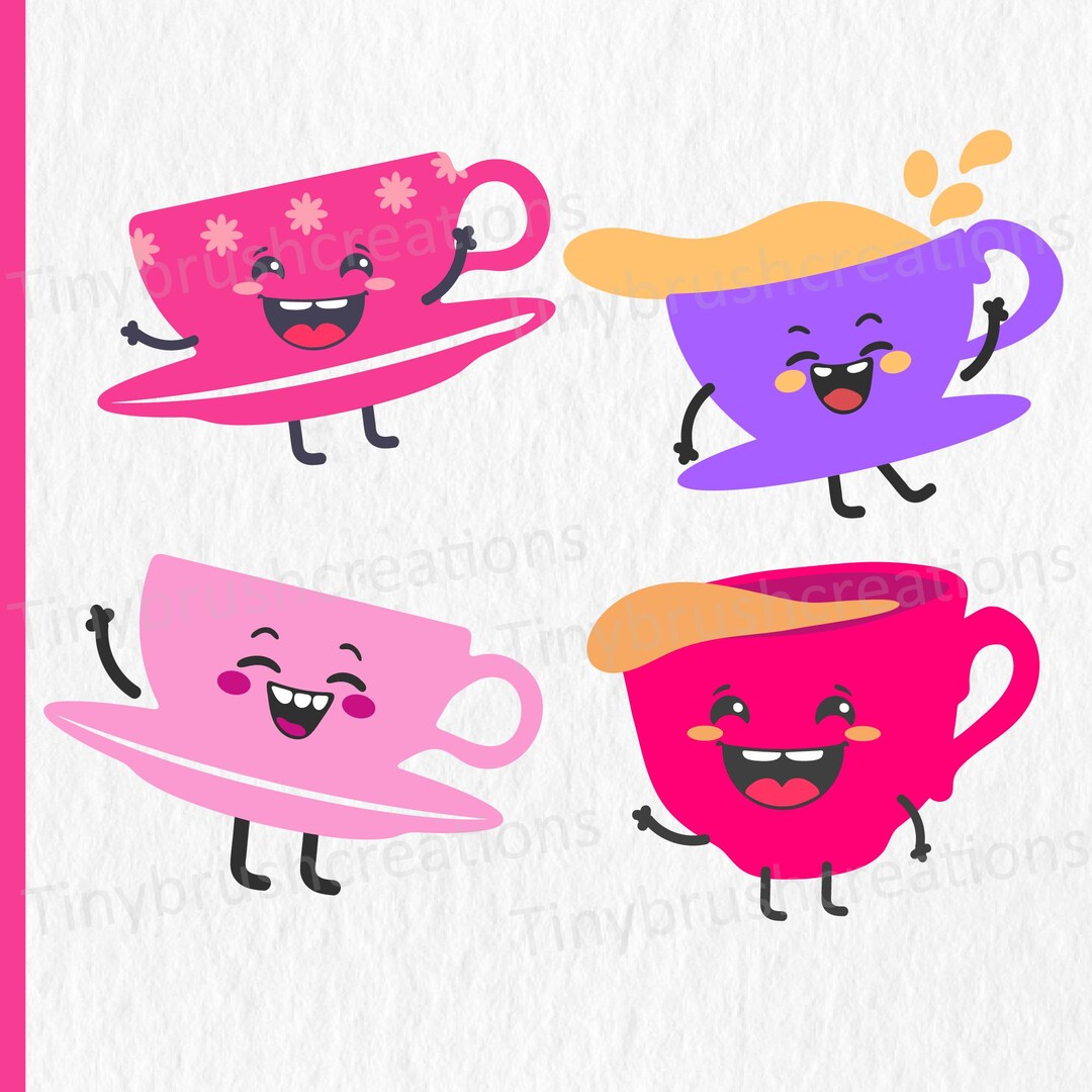 Kawaii Cup SVG - Cute Coffee Clipart, Tea Cup Cut Files, Adorable Drink ...