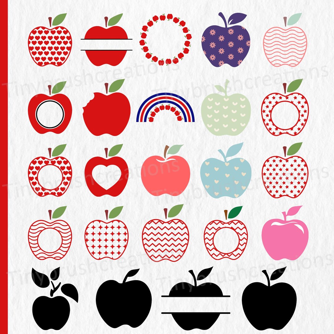 Apple SVG Bundle - Monogram Frame, Name Frame - Digital Download, Cut ...