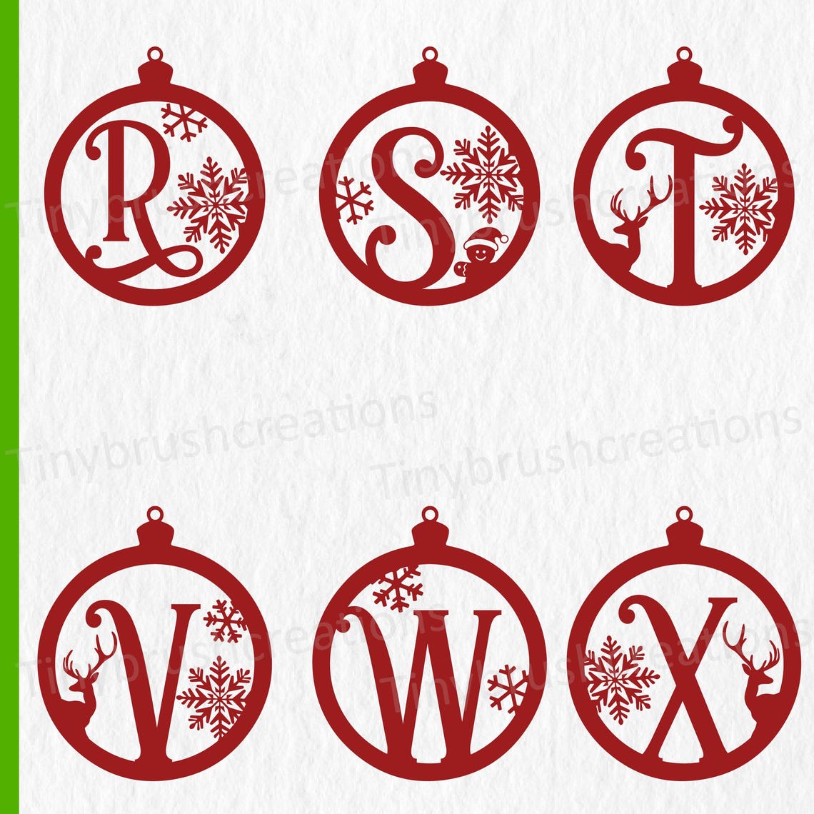 Monogram Christmas Ornament SVG: Alphabet Letters for Cricut - Etsy