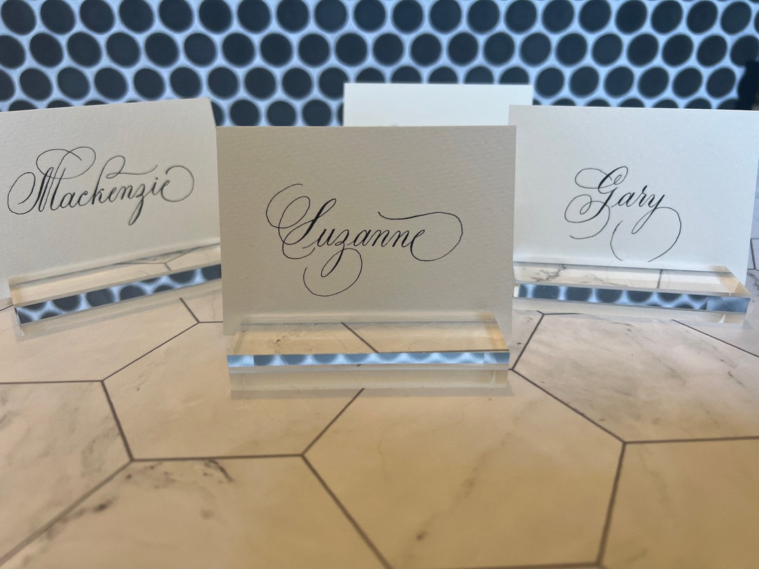 Handwritten Copperplate Calligraphy Flat Place Cards - Etsy