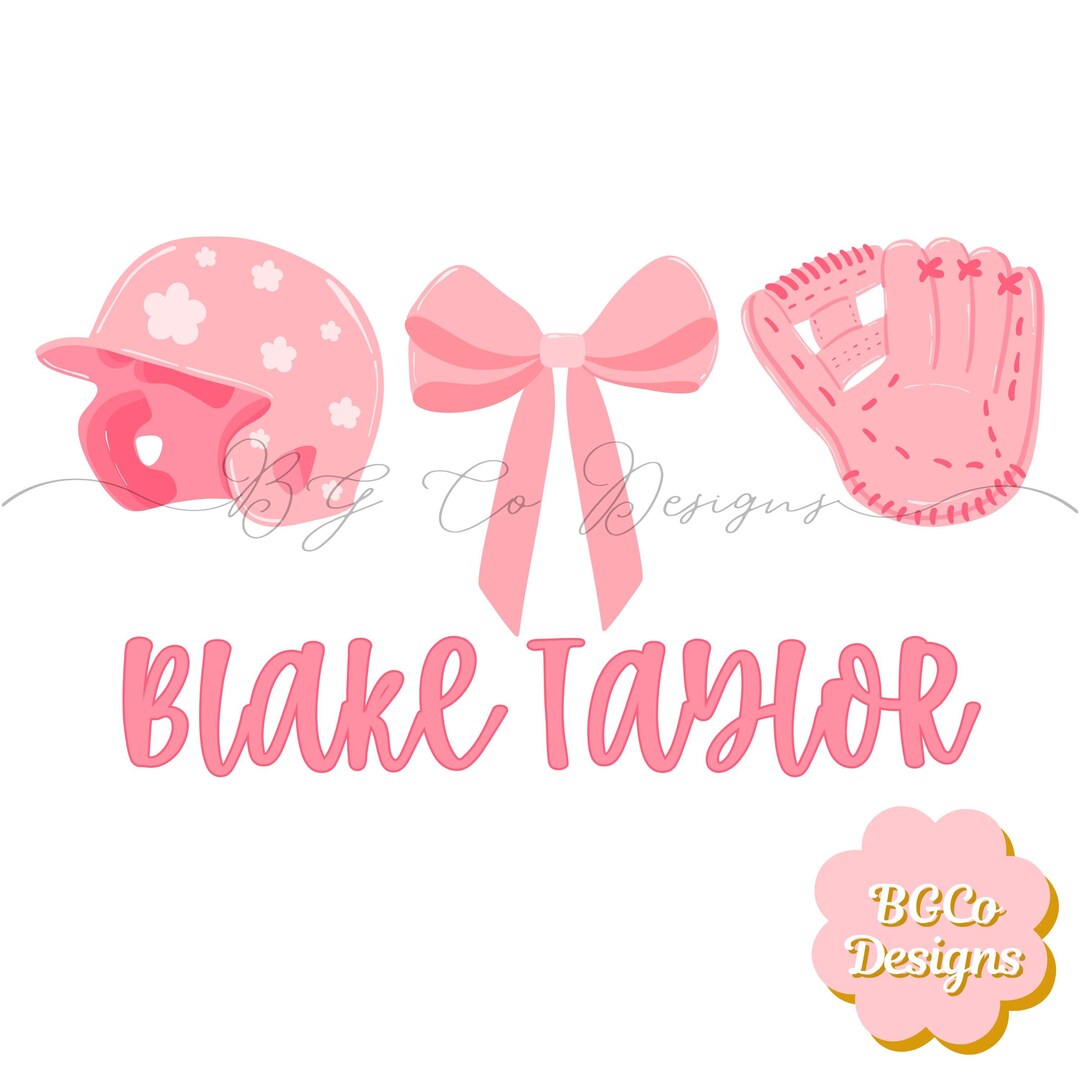 Pink Baseball Bow PNG DIGITAL DOWNLOAD - Etsy