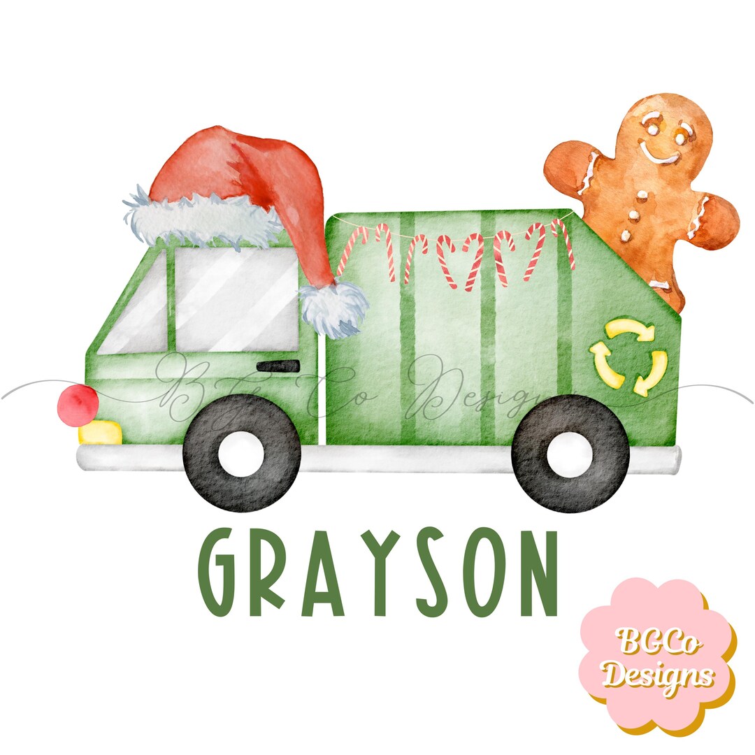 Christmas Garbage Trash Truck PNG DIGITAL DOWNLOAD - Etsy