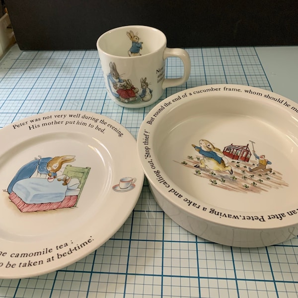 Peter Rabbit Plate and Bowl - Etsy