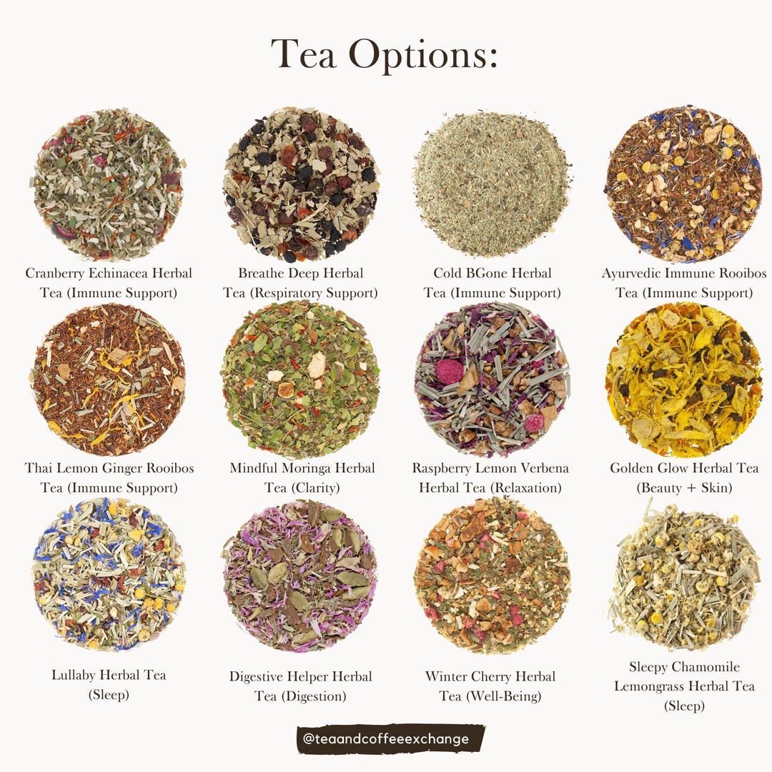 Premium Decaf Herbal Tea Variety Pack: Wellness Blends for Immunity ...