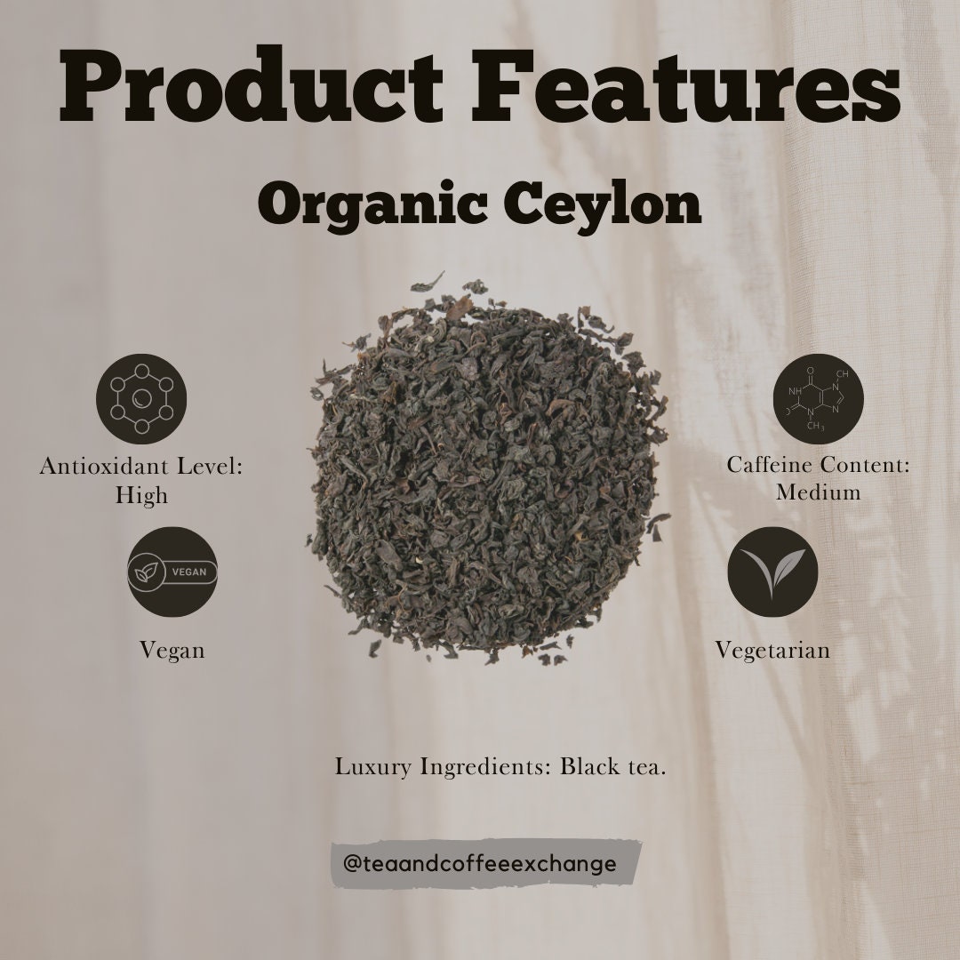 Organic Ceylon Black Tea Premium Loose Tea Fair Trade Loose Tea - Etsy
