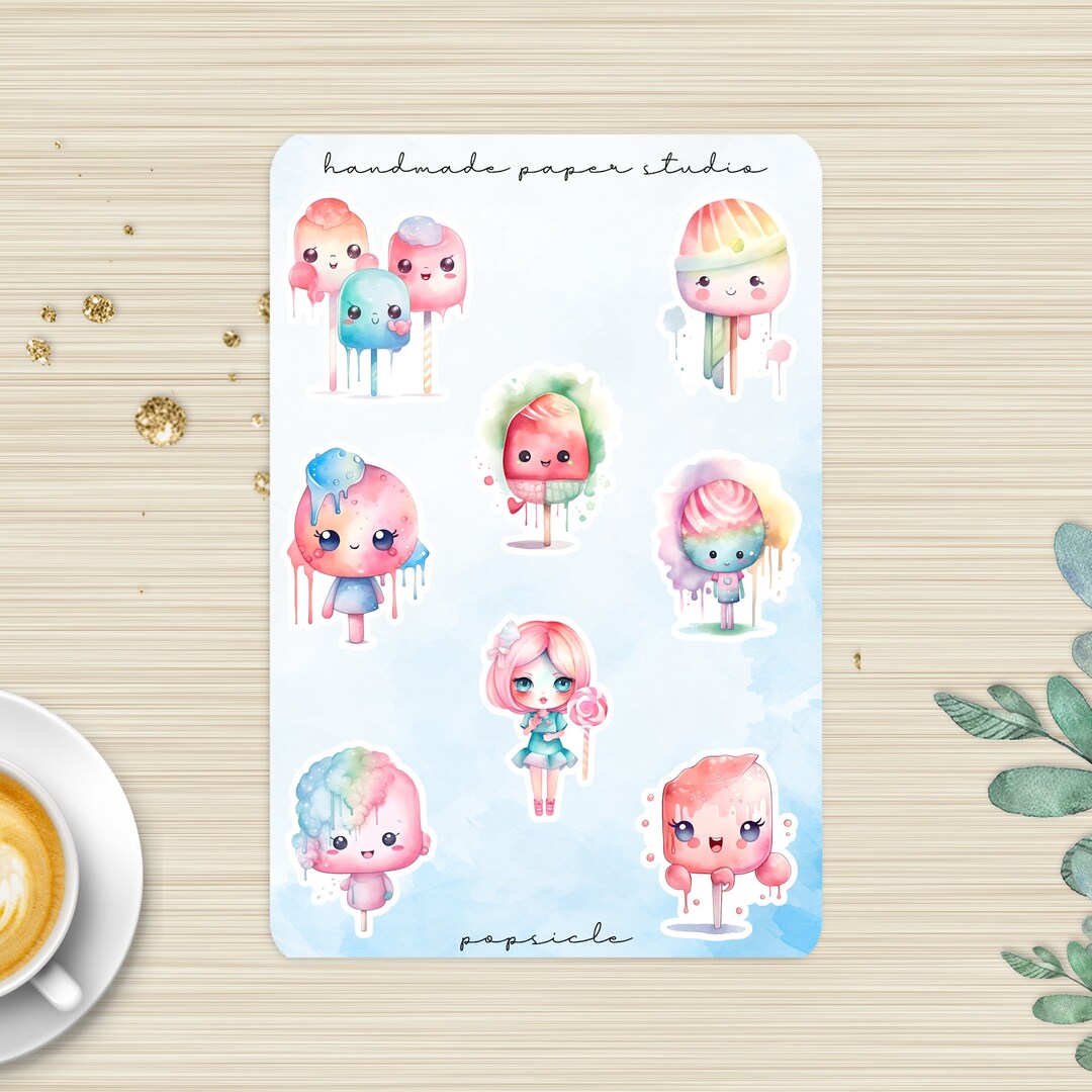 Popsicle Sticker Sheet, Summer Stickers, Ice Cream Stickers, Planner ...