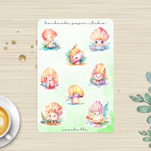 Seashell Sticker Sheet Summer Sticker Beach Sea Shell - Etsy