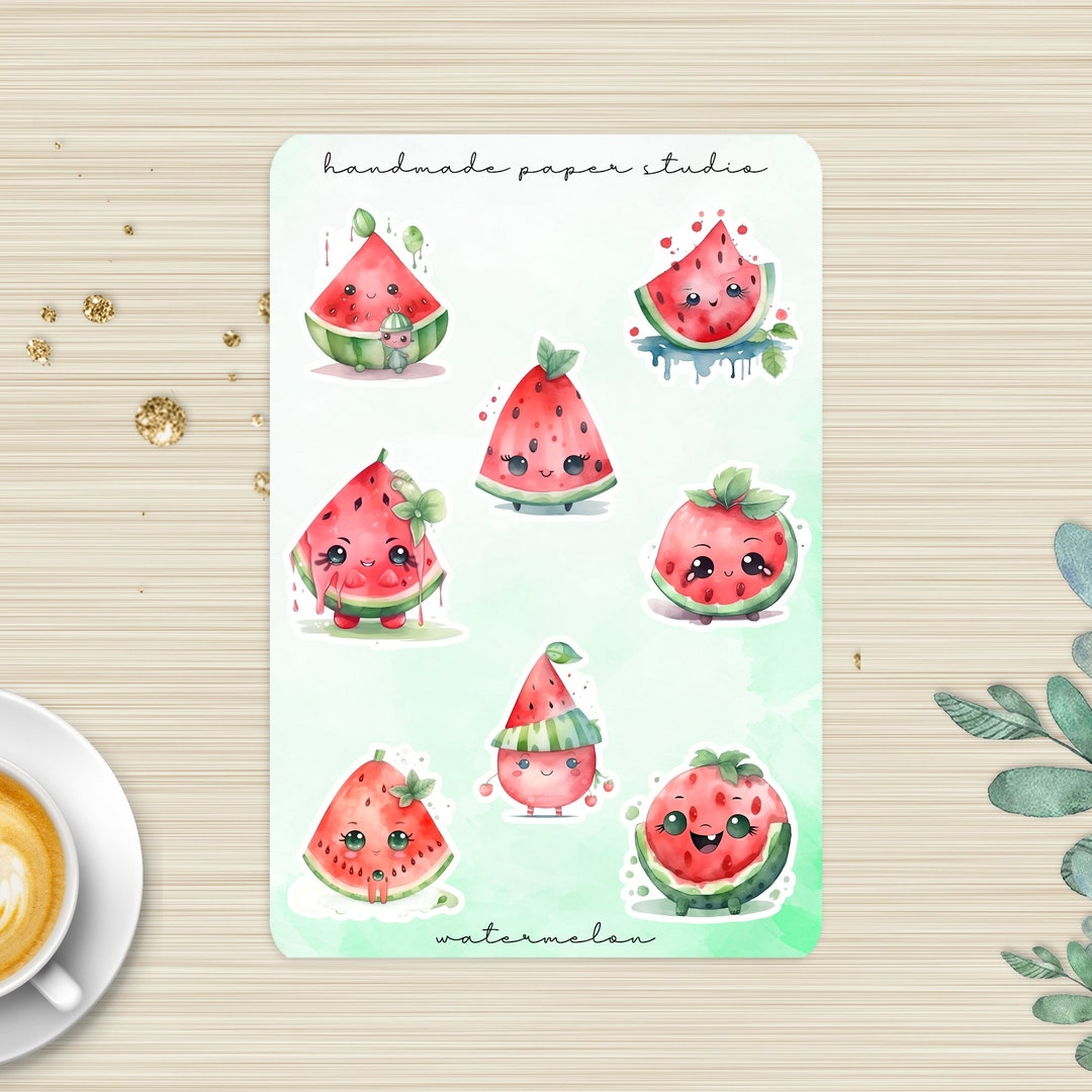 Watermelon Sticker Sheet, Cute Stickers, Stickers for Journaling ...