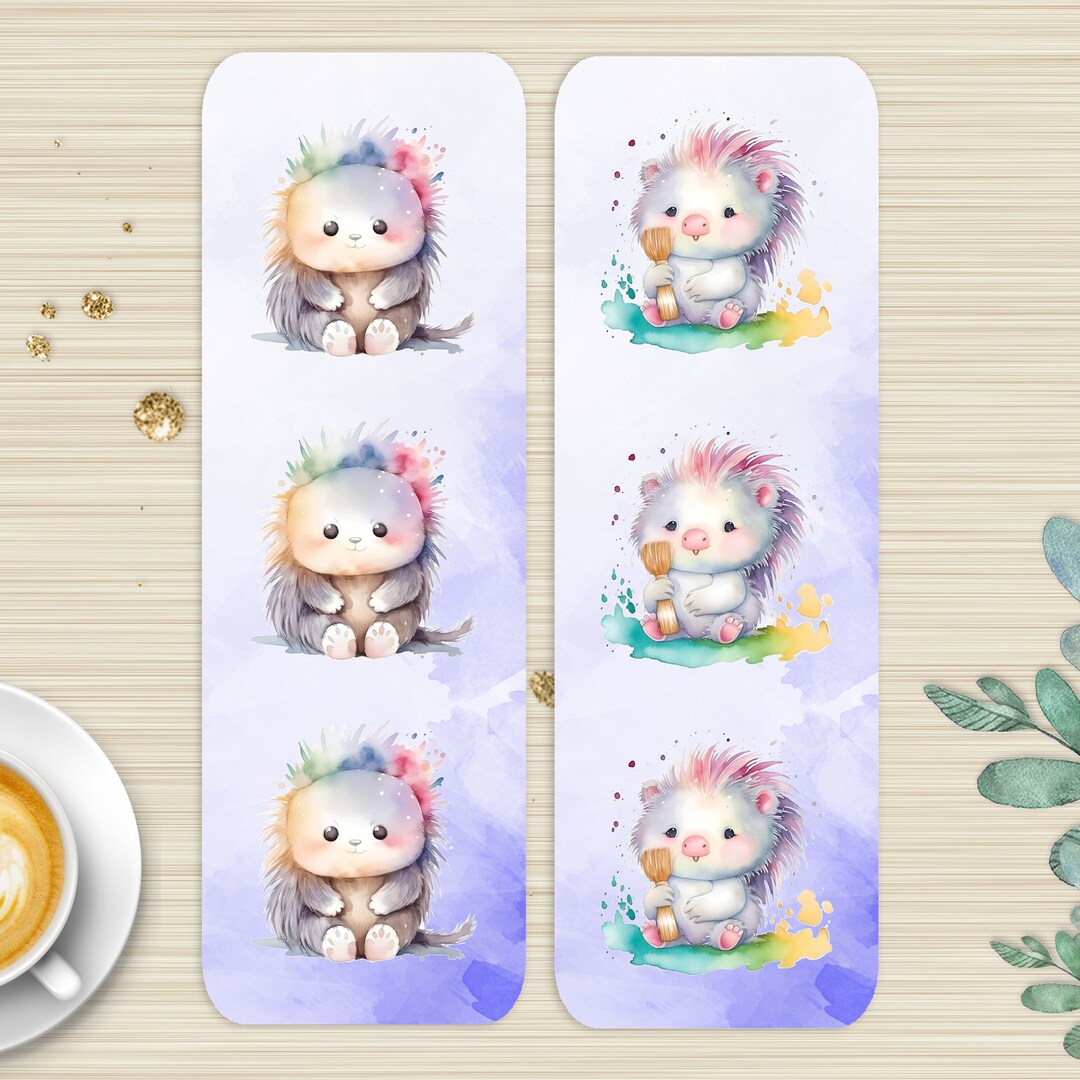 Hedgehog Bookmark, Porcupine Bookmark, Hedgehog Lover Bookmark, Book ...