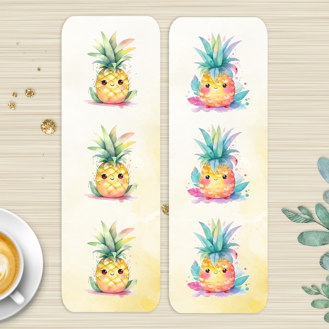 Pineapple Bookmark Set, Tropical Summer Bookmarks, Beach Bookmarks ...